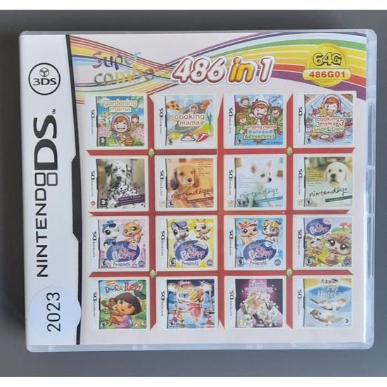 486 Games in 1 NDS Game Pack Card Super Combo Cartridge for Nintendo DS ...