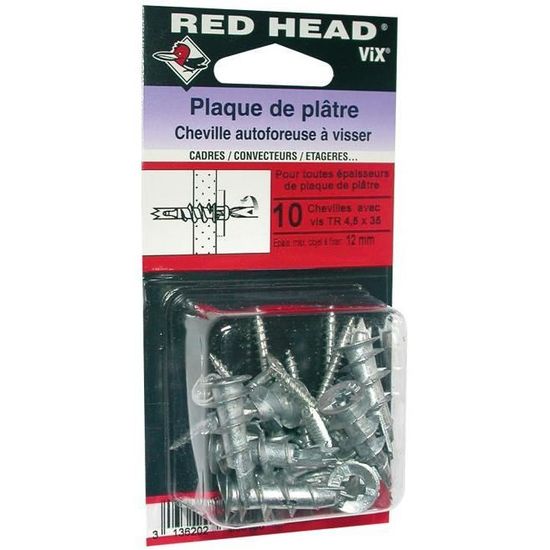 Cheville autoforeuse - lot de 10 - VIX + vis tête ronde - Cdiscount ...