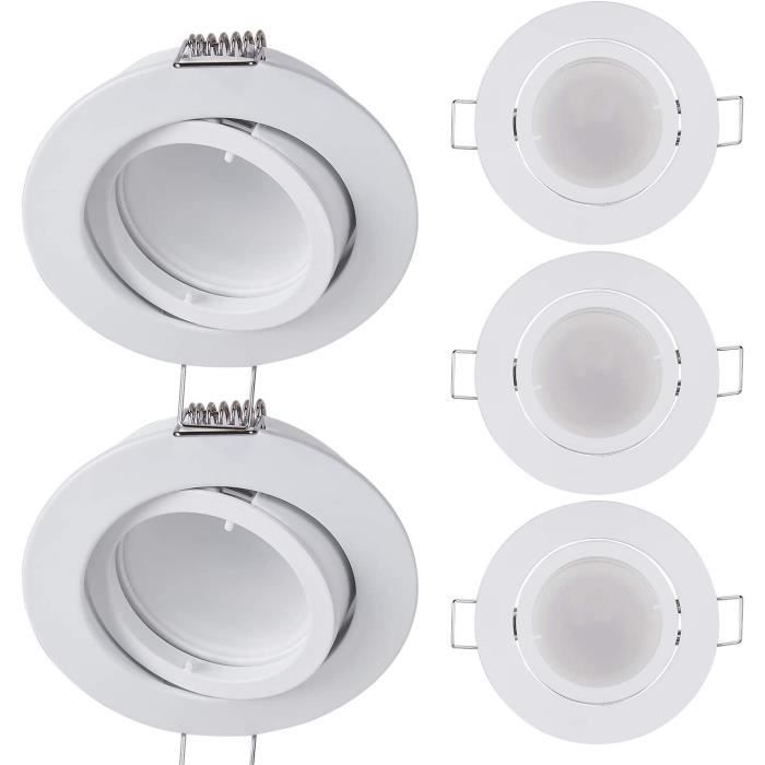 Lot de 5 spots LED encastrables ronds – Blanc mat 5 W blanc neutre 4000 K 230 V à intensité ...