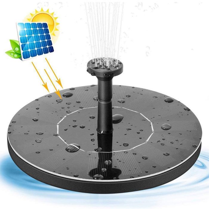 Fontaine Solaire Pompe à Eau Solaire 1.4W Monocristallin Solaire Fontaine Flottante Facile à ...