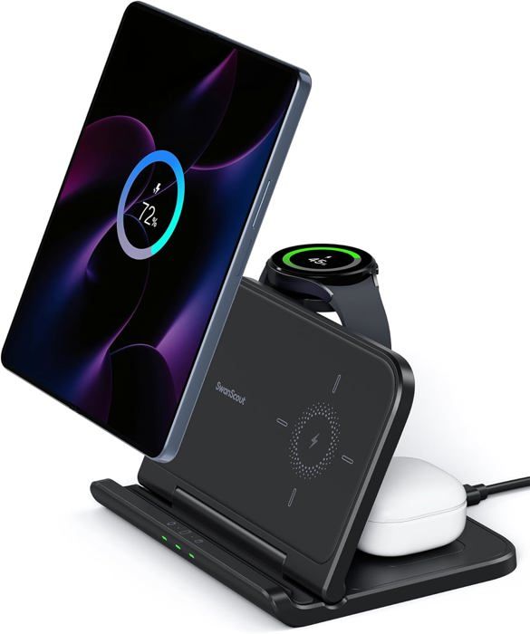 Chargeur Induction pour Samsung Z Fold 6/5/4, 705S, Chargeur Pliable 3 ...