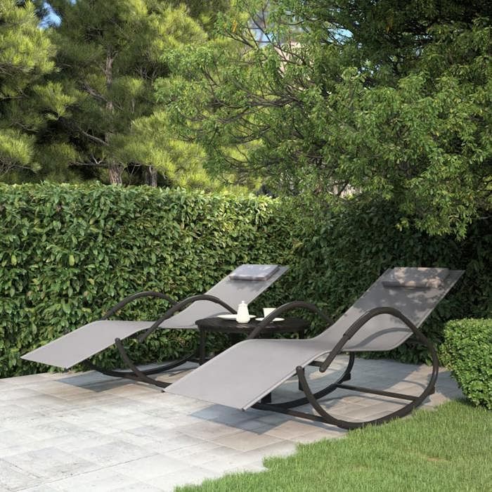 Lemon Transat pour extérieur，VIDAXL, Chaises longues à bascule ,lot de ...