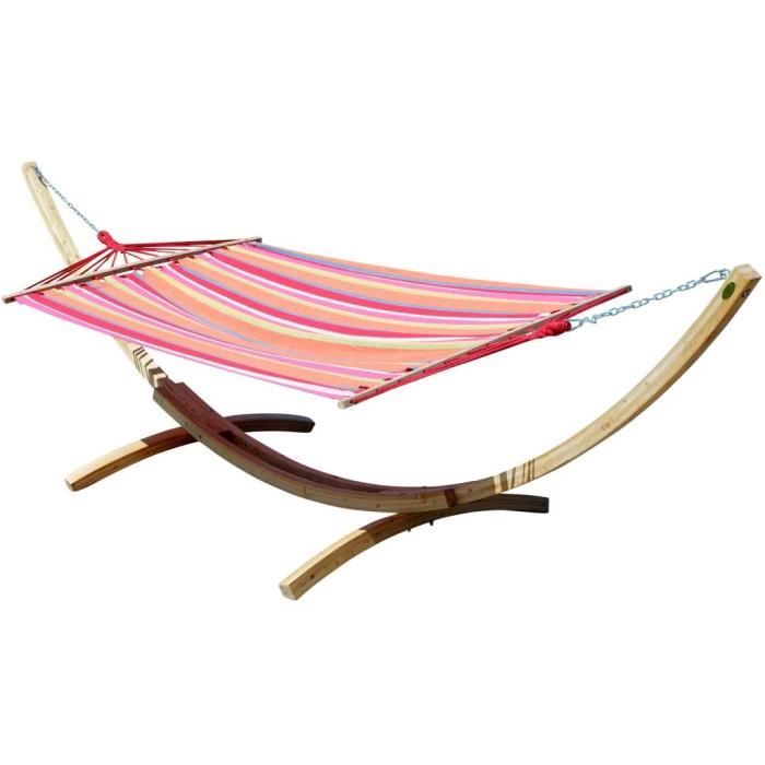 AS-S Structure hamac 400cm XXL en Bois de mélèze Clair avec Tige hamac ...
