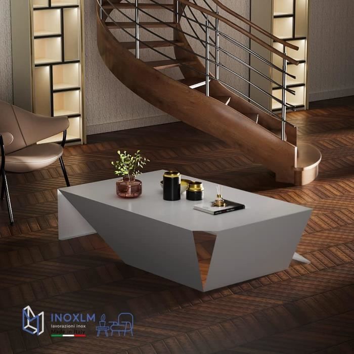 Table Basse - Dion - En Acier Peint - Blanc - Design Unique - Cdiscount ...