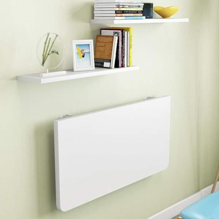 Table Murale Rabattable ELANCOOH 60x30cm - Blanc - Pliable - Scandinave ...