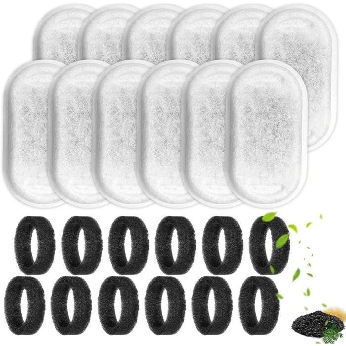 24 Packs Filtre Fontaine Eau Chat, Filtre À Charbon 8 Pièces Et Une ...