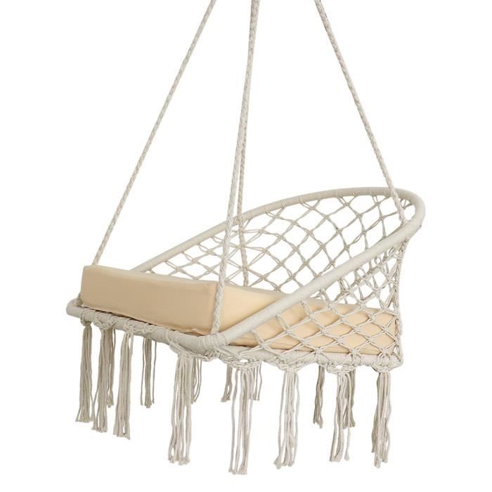 Hamac Chaise Suspendu Design 1 Personne, Intérieur extérieur, Coussin d ...