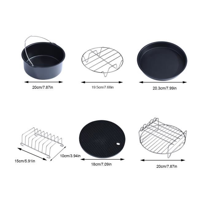 HURRISE Ensemble d'accessoires pour friteuse 6 en 1 multifonctionnel ...