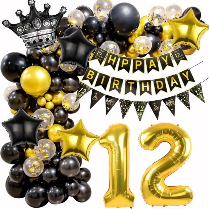 Decoration Anniversaire 12 Ans Fille Garcon, 12 Ans Arche Ballon ...