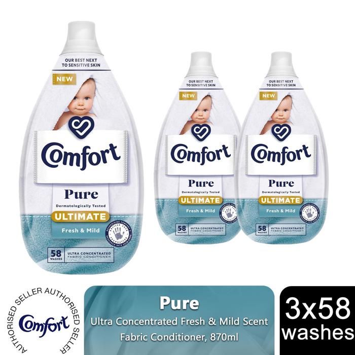 Comfort Ultra Concentrated Pure Fabric Conditioner Fresh & Mild 870ml ...