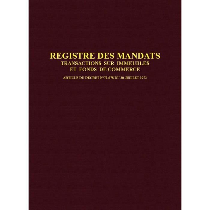 Registre Des Mandats Immobiliers Transactions Cdiscount Beaux Arts Et