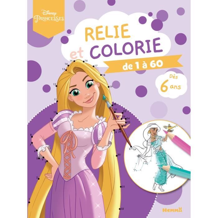 Livre de coloriage Hemma - Disney Princesses - Relie et colorie - Je ...