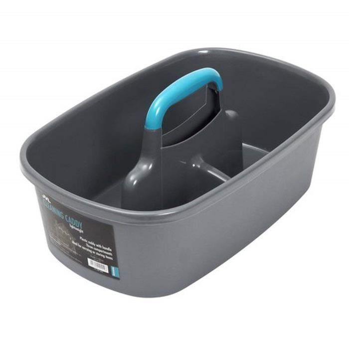 JVL Caddie de rangement 3 compartiments – panier de nettoyage bleu ...