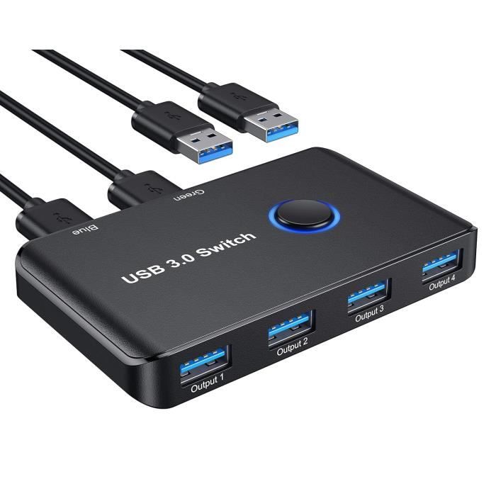 Compatibilité Commutateur USB 3.0, USB Switch 2 ordinateurs partageant ...