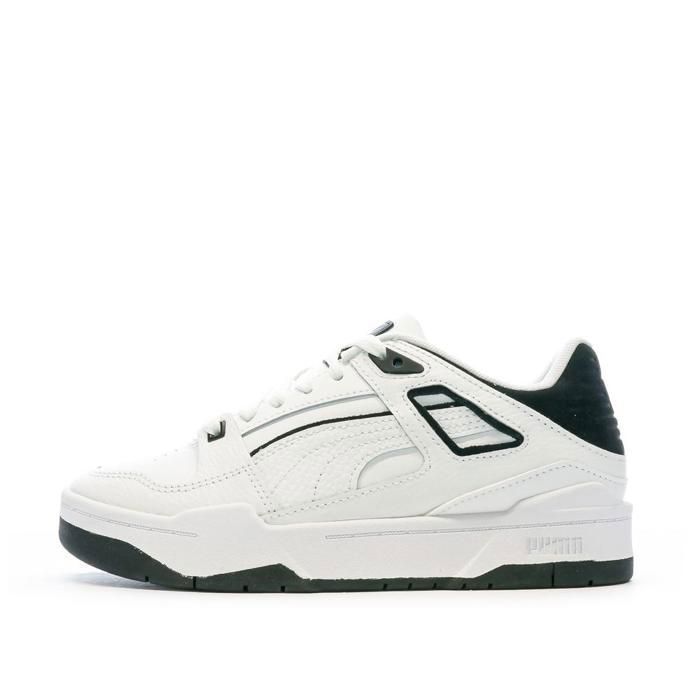 Chaussures - PUMA - Slipstream JR - Blanc - Mixte - Lacets - Plat Blanc ...