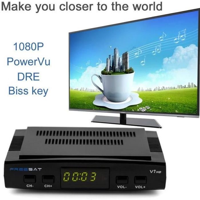 Récepteur satellite Décodeur satellite Freesat V7 HD 1080P Télévision ...
