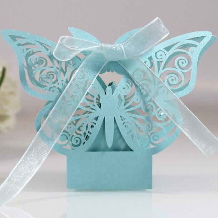 SEABUTY 100pcs Boîtes à Bonbons 3D Ajouré Papillon Boîtes Cadeaux DIY ...