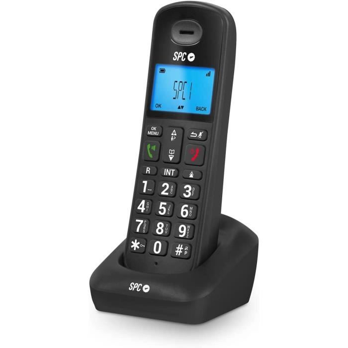 Téléphone Fixe sans Fil SPC Gossip 2 - Grand Clavier - Répertoire 50 ...