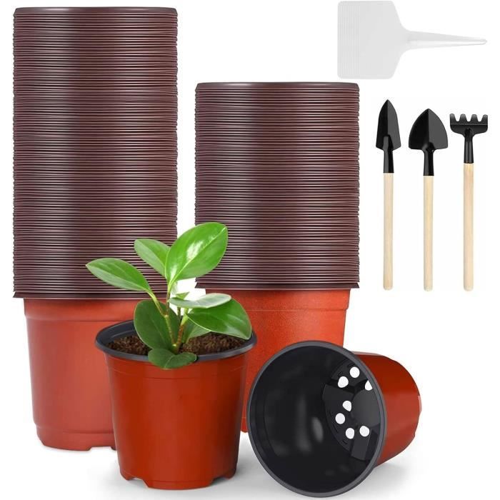 50 Pièces Pépinière Pots, Plastique Semis Pépinière Pots Flowerpot ...
