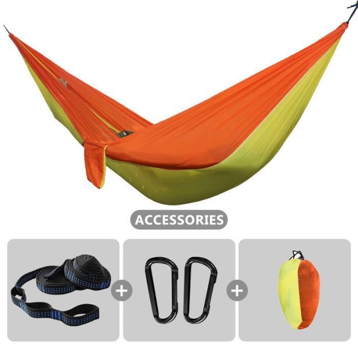 Yellow-orange Hamac de camping parachute 1-2 lit-balançoire pour voyage ...