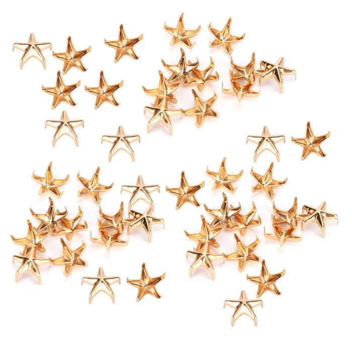 DIY Star Rivets 200Pcs Star Rivets 5-Pointed Star Claw Nails DIY Sacs ...