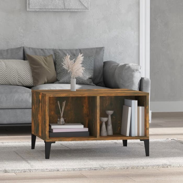 Table basse - BDM - Chêne fumé 60x50x36,5cm Bois d'ingénierie ...