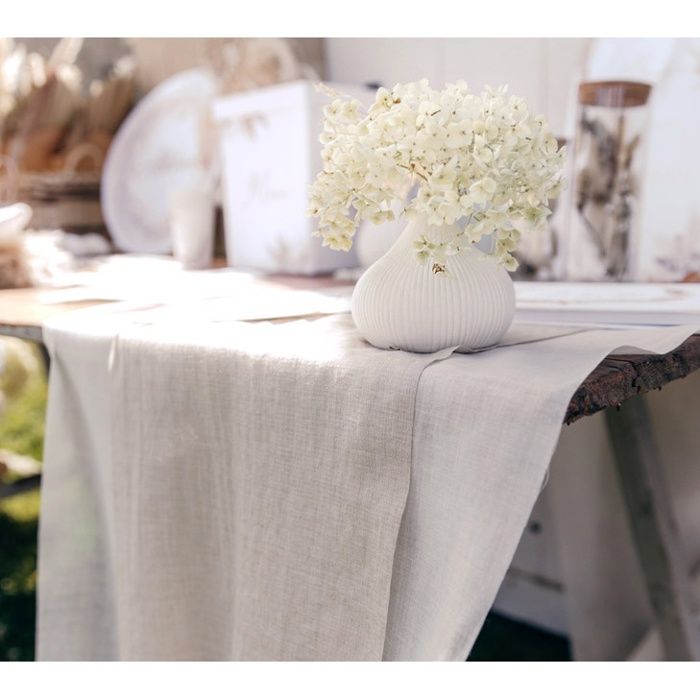 Chemin de Table Effet Lin Chiné Beige - Cdiscount Maison