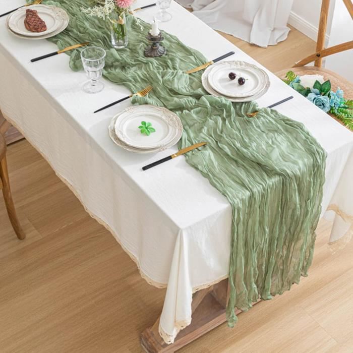 Chemin De Table - Vert - 90 X 300Cm - Décoration De Table De Mariage ...