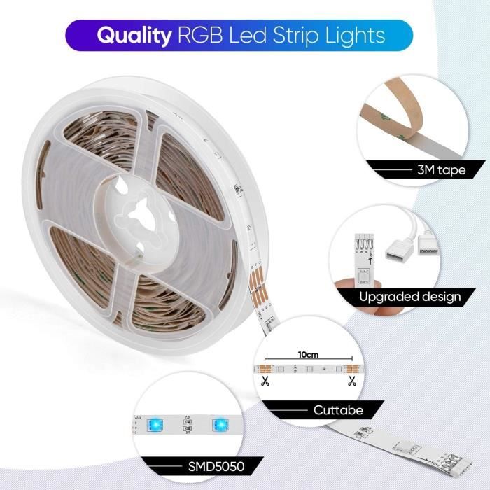 Ruban Led 20M, Bande Led 5050 Rgb Lumiere Led Smd Multicolore Led ...
