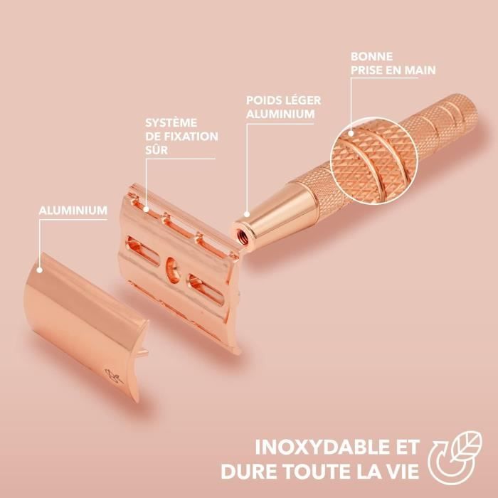 Rasoir De Sureté Avec 20 Lames Premium Pour Femmes - Rasoir Manuel ...