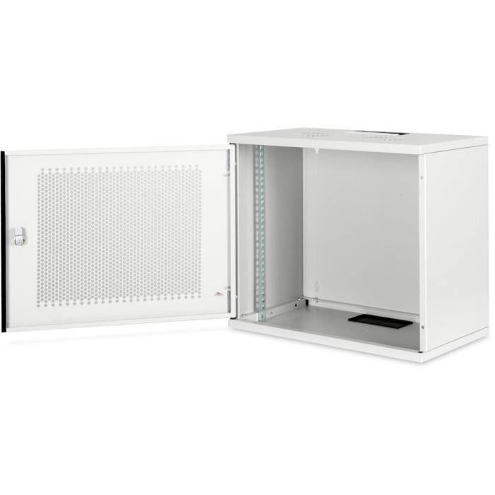 Boîtier mural - DIGITUS - DN-19-09U-S-PD - 9 UH - Gris clair (RAL 7035) - Tôle d'acier robuste ...