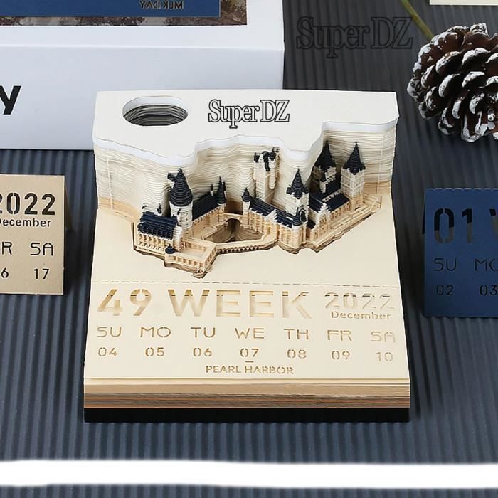 Bloc-Notes De Calendrier De Bureau 2024, Bloc-Notes 3D, Bloc-Notes De ...