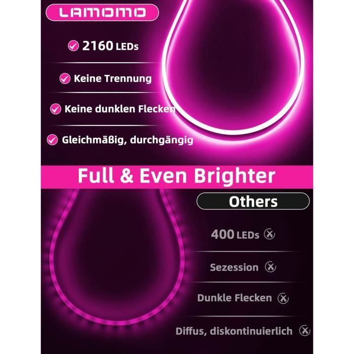 Ruban Led 20M, Rgb Multicolore App Contrôle Neon Bande Led, 24V ...