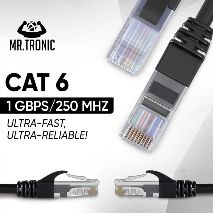 Mr. Tronic Câble Ethernet 25m, reseau LAN cable ethernet Cat 6 haut ...