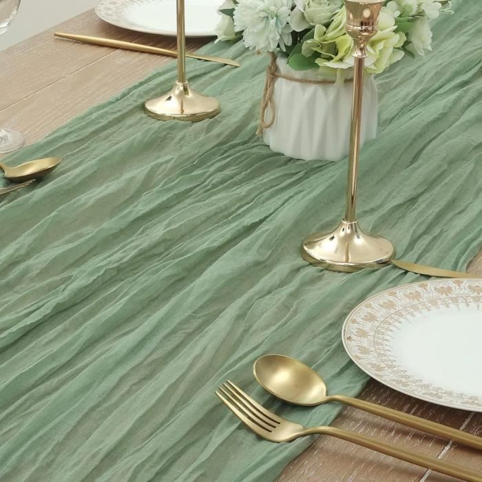 Chemin De Table - Vert - 90 X 300Cm - Décoration De Table De Mariage ...