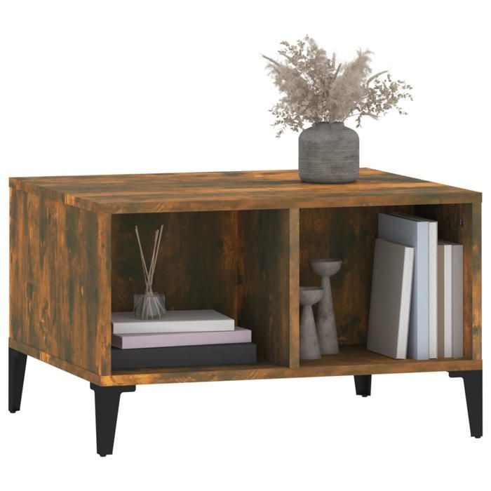 Table basse - BDM - Chêne fumé 60x50x36,5cm Bois d'ingénierie ...