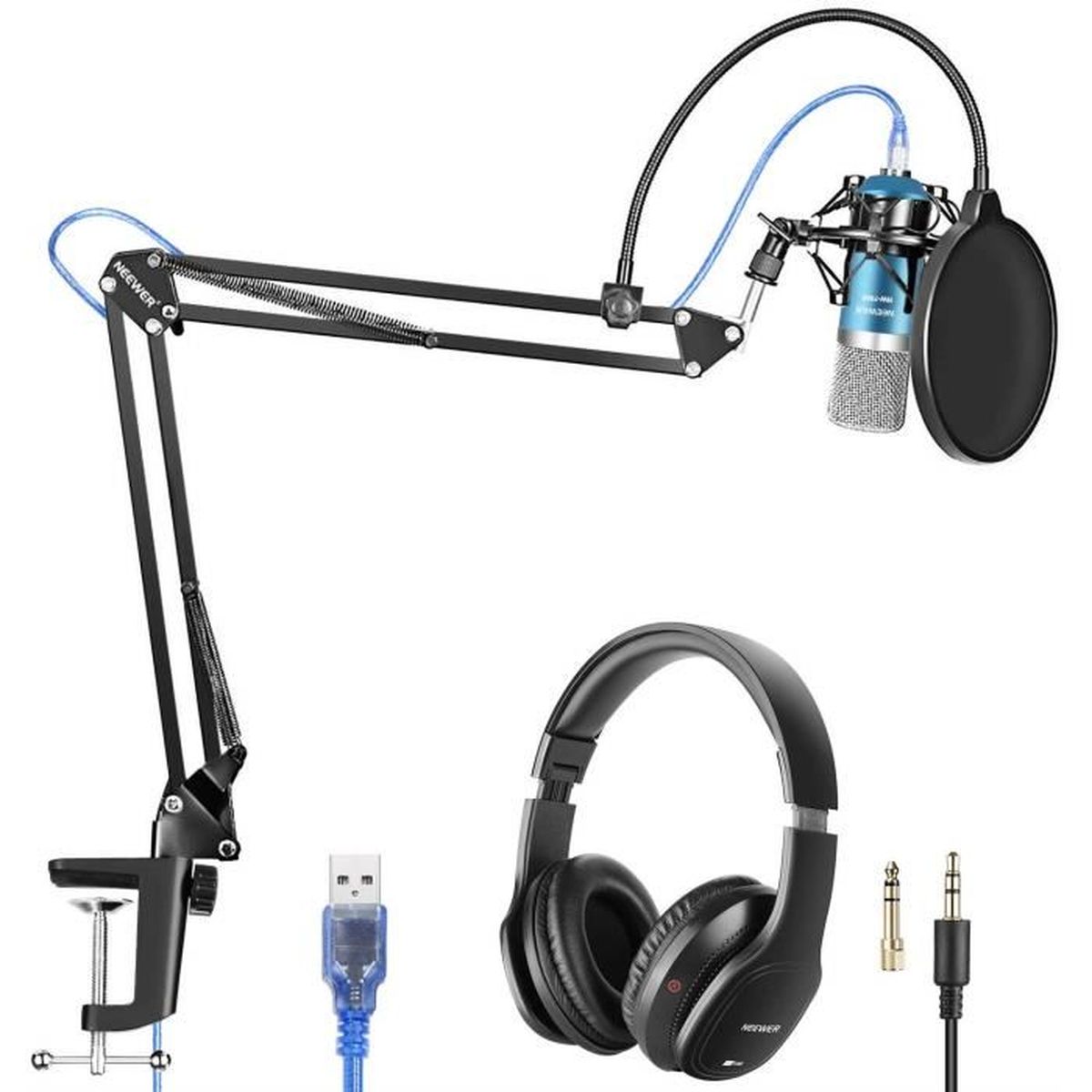 Support de Microphone à Bras de Ciseaux avec Pince de Montage de Table ...