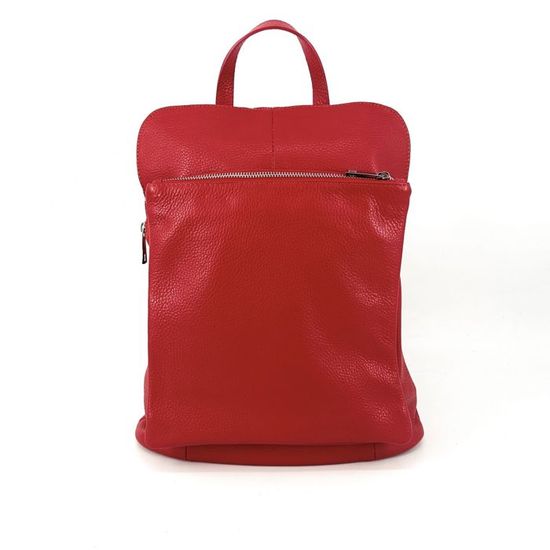 Sac à dos en cuir italien CORFOU Rouge clair Rouge clair - Cdiscount Bagagerie - Maroquinerie