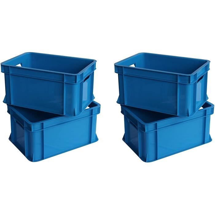 Lot de 4 mini boîtes de rangement 11 l - En plastique solide ...