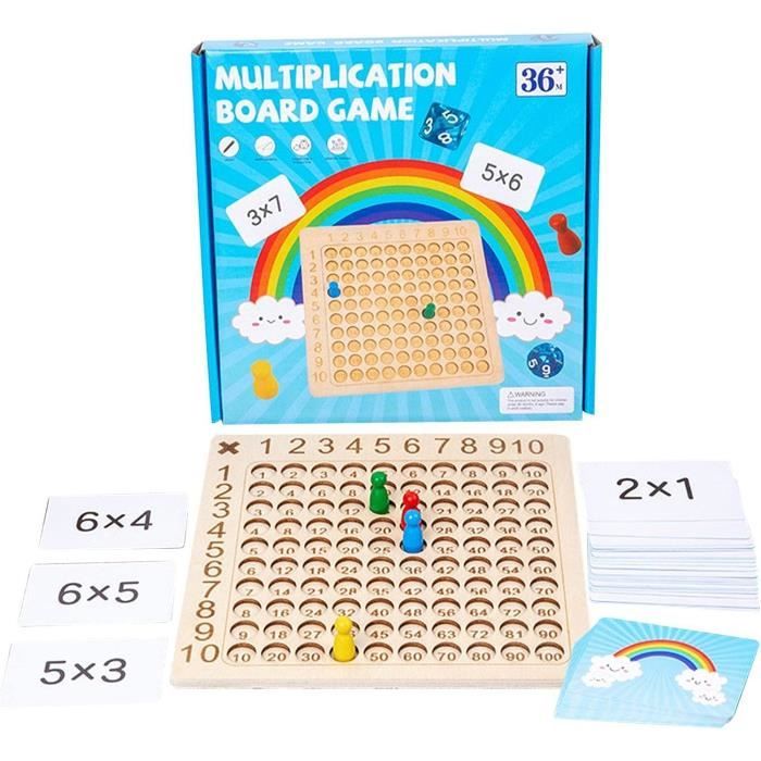 10 Pcs Tableau De Multiplication Montessori-Tableau De Multiplication ...