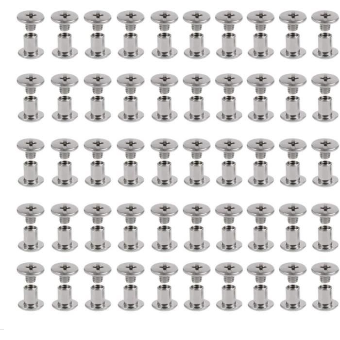 100 Pièces 5X6Mm Rivet En Métal À Tête Plate Rivet Plat Vis Clous ...