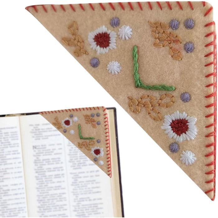 Signets Du Coin Des Livres | Marque-Page De Coin De Lettre Brodé À La ...