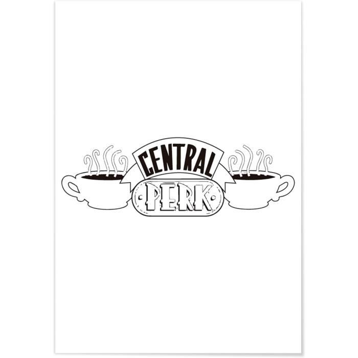 Poster Métallique Friends Central Perk 21 X 30 Cm - Imprimée Sur Blanc ...