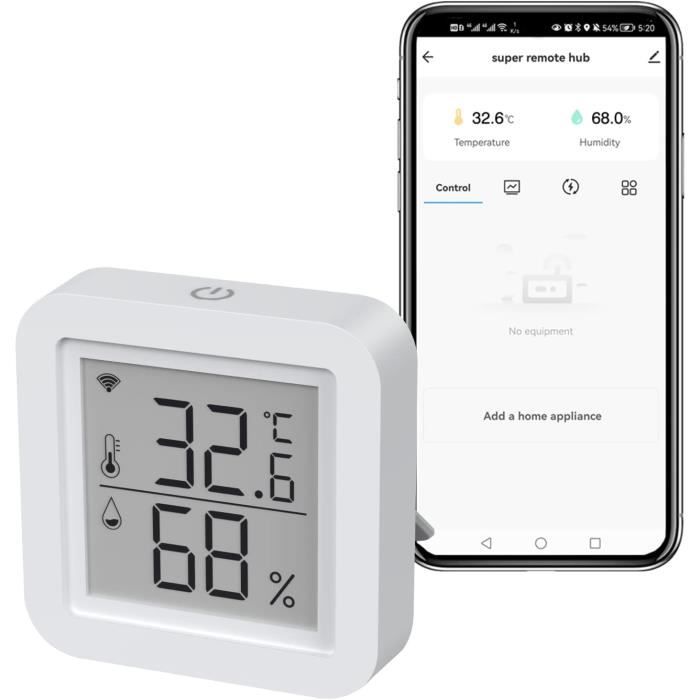 Télécommande Universelle Infrarouge Wifi Avec Capteur De Température Et