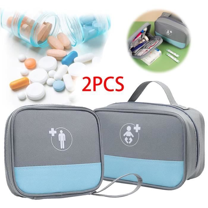 Trousse de Secours,Mini Trousse de Premiers Secours Vide,Sac de Rangement de Médicaments de ...