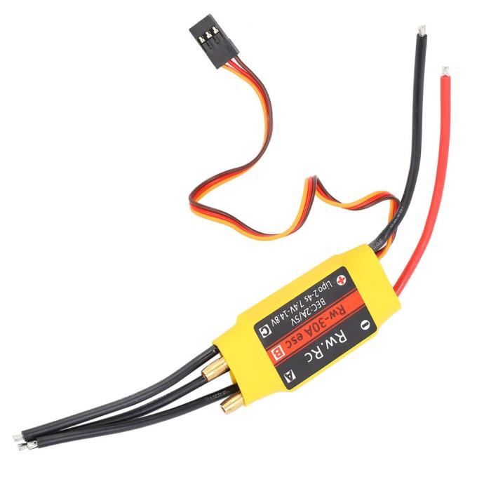 Fdit ESC pour bateau RC ESC 30A Contrôleur de Vitesse Électrique de ... Fdit ESC pour bateau RC ESC 30A Contrôleur de Vitesse Électrique de ...