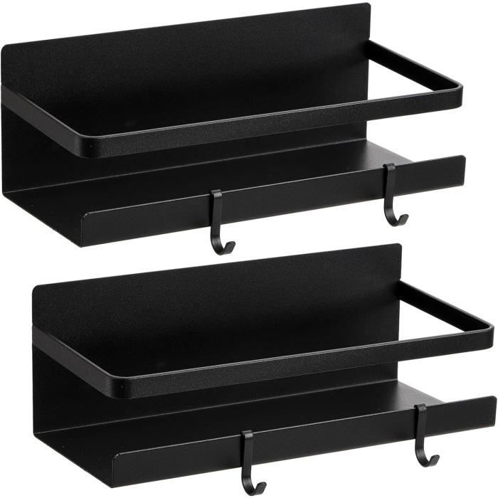 Lot De 2 Étagères À Épices Magnétiques Pour Réfrigérateur - Noir[u386] - Cdiscount Maison