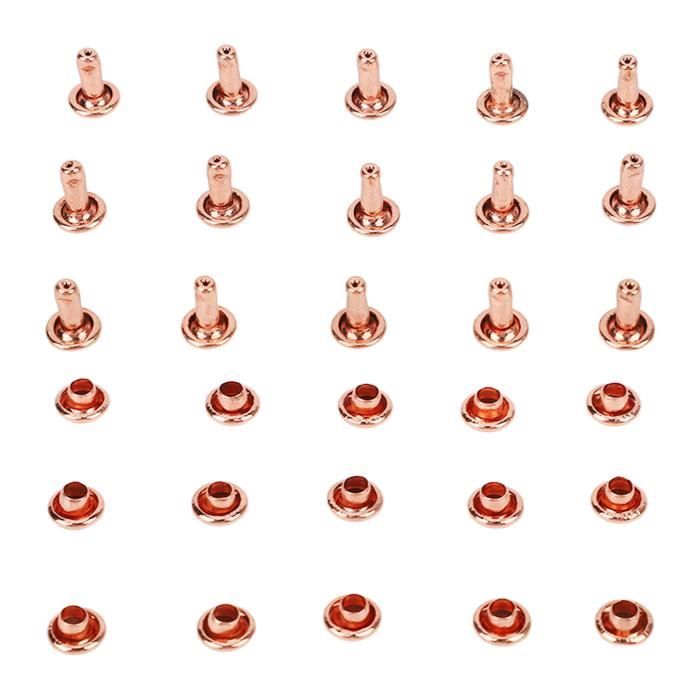 Rivets en métal plats - GOTOTOP - 100 ensembles - Or rose - Lustre fort ...