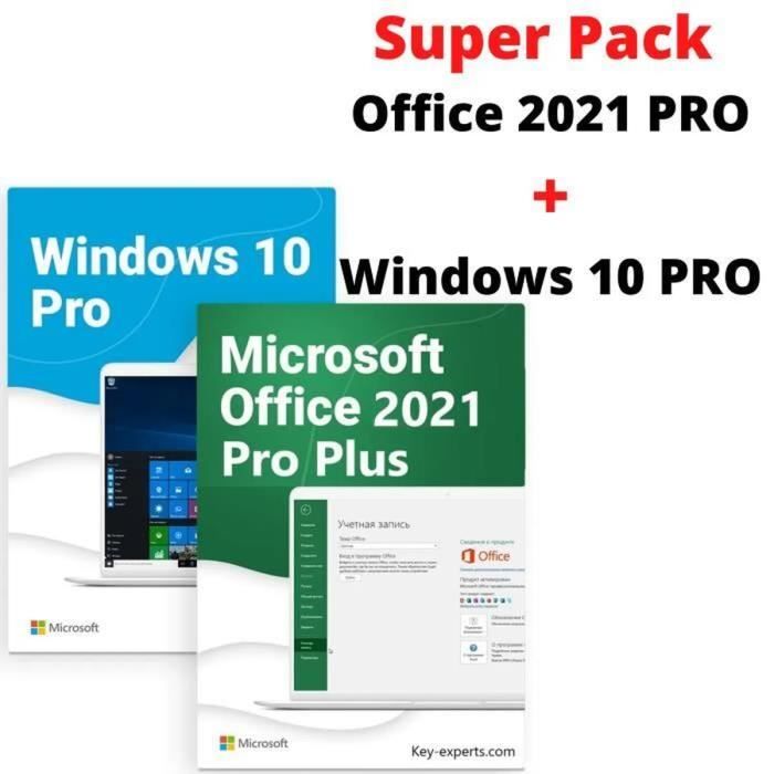 SUPER Pack Windows 10 Pro + Office 2021 Pro / la livraison plus vite ...