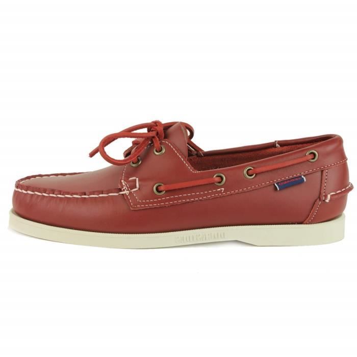 Chaussure bateau homme Sebago DOCKSIDES CUIR - Rouge - 7000H00-993R ...